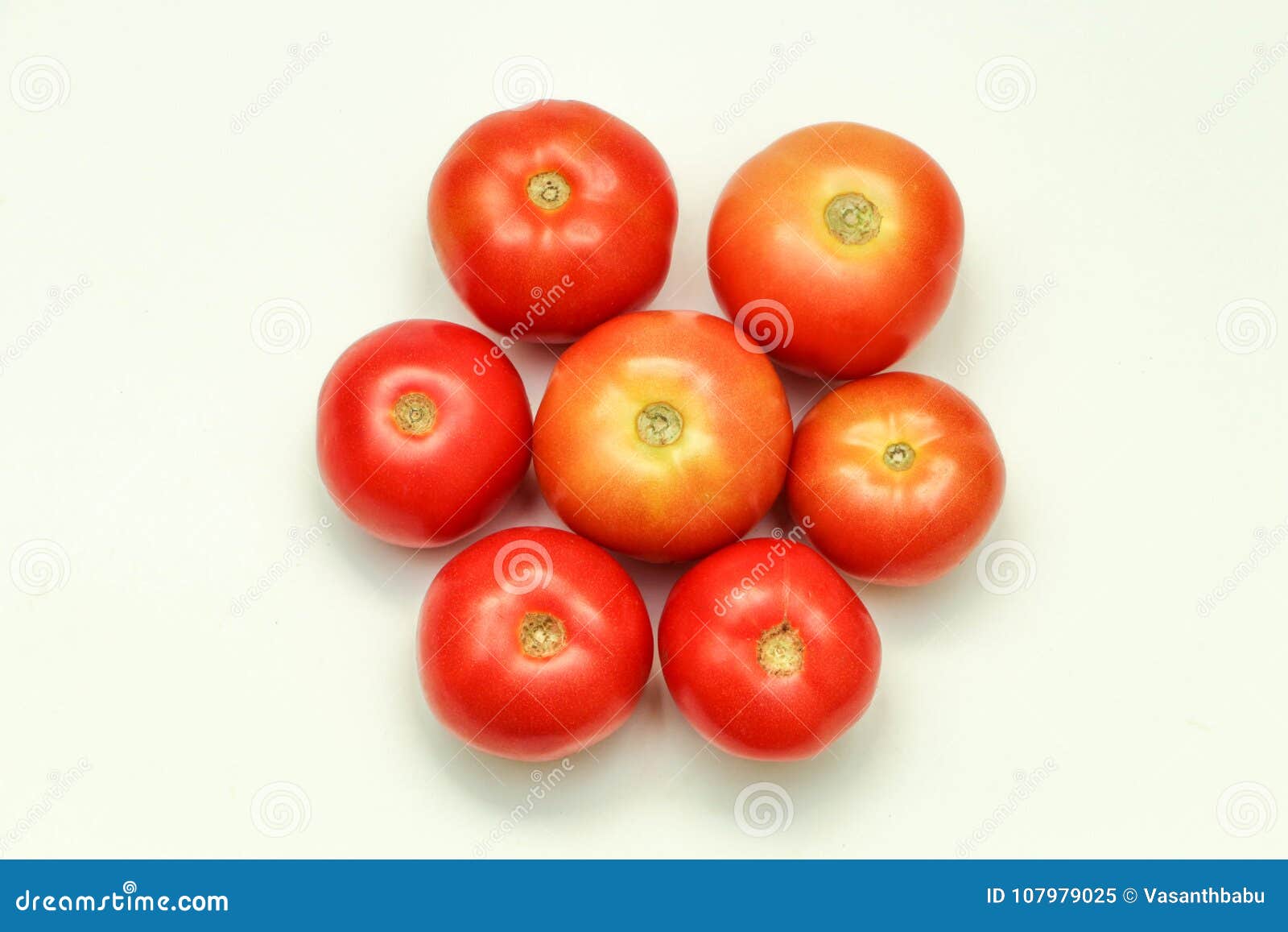 Seven Tomatoes Makes One Hexogan Stock Image - Image of macro, basil ...