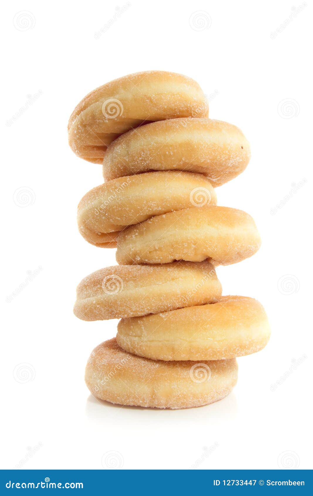 Seven Vertical Stacked Donuts Stock Image - Image of pastry, sugar ...