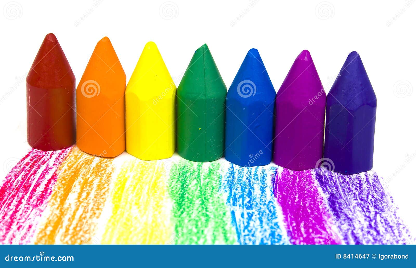 Seven wax crayons stock image. Image of blue, decorating - 8414647