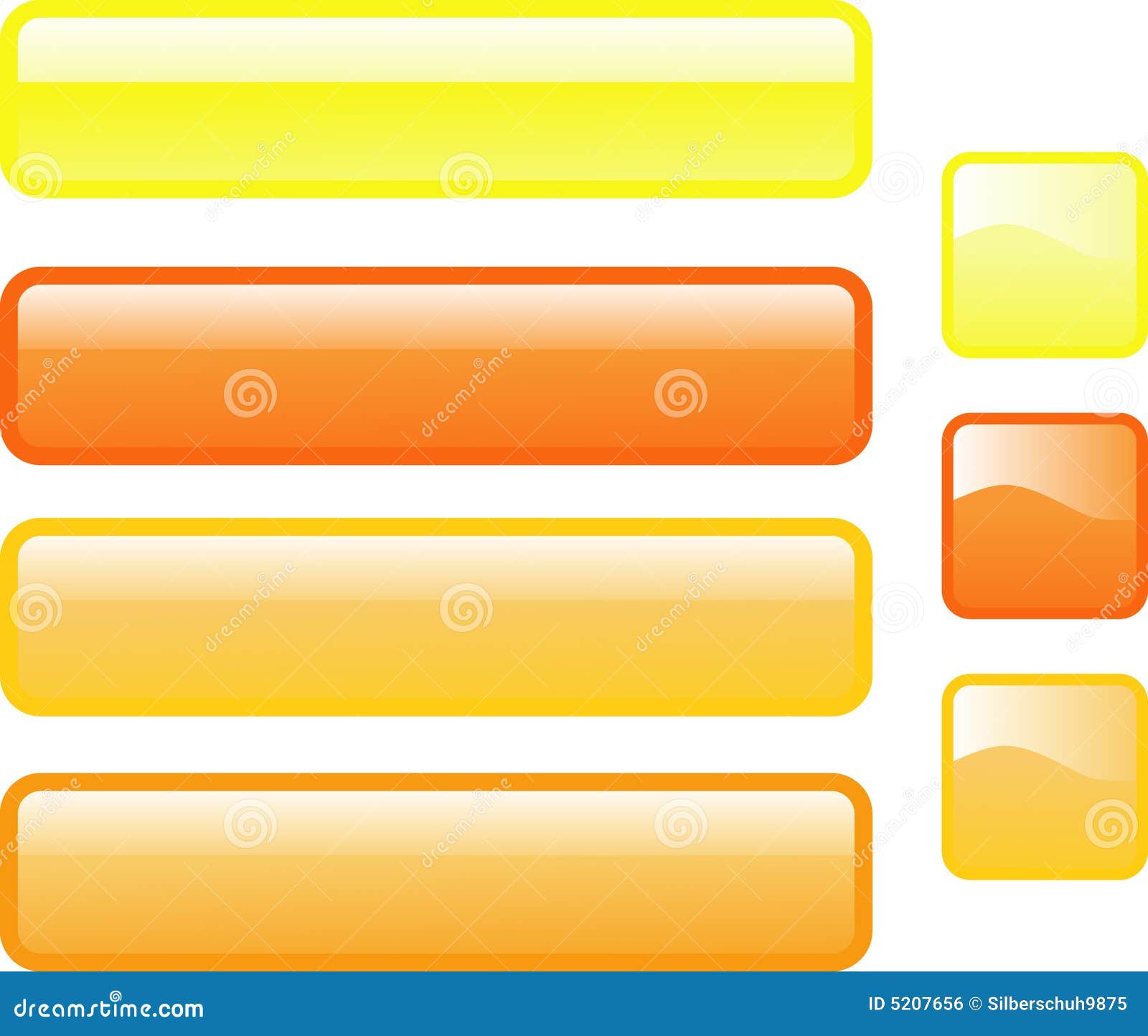 Seven Web Buttons in Sunny Colors Stock Vector - Illustration of label ...