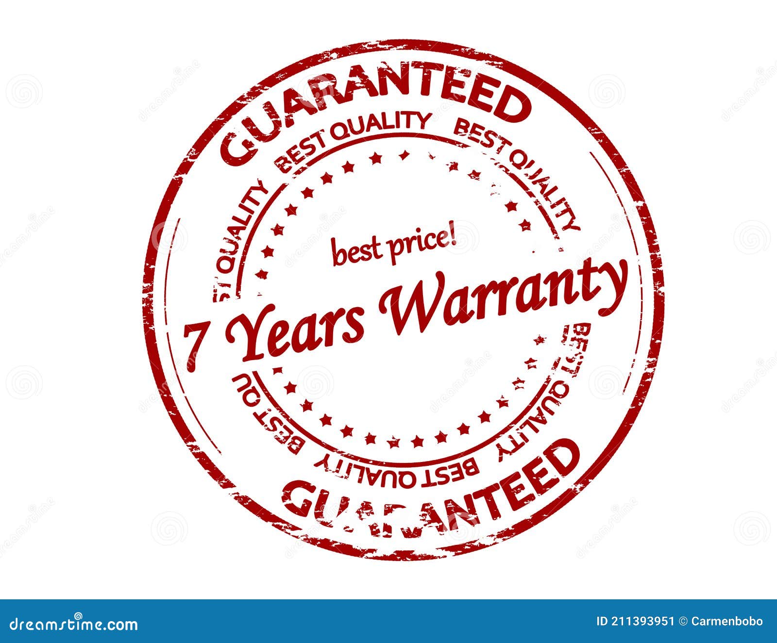 Seven Years Warranty Best Quality Stock Illustration - Illustration of ...