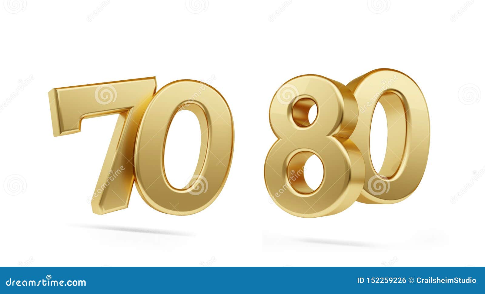 Seventy Eighty Bold Golden Number 3d-illustration Stock Illustration ...