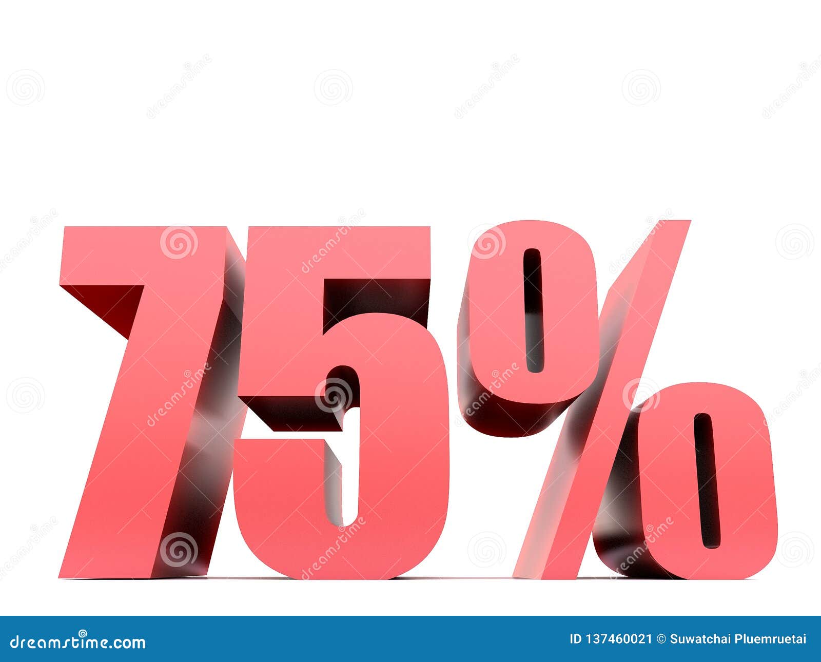 Seventy Five Percent 75 Symbol .3d Stock Illustration - Illustration of ...