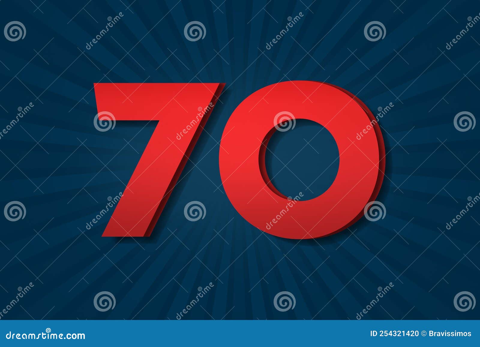 70 Seventy Number Count Template Poster Design. Year Icon Stock ...