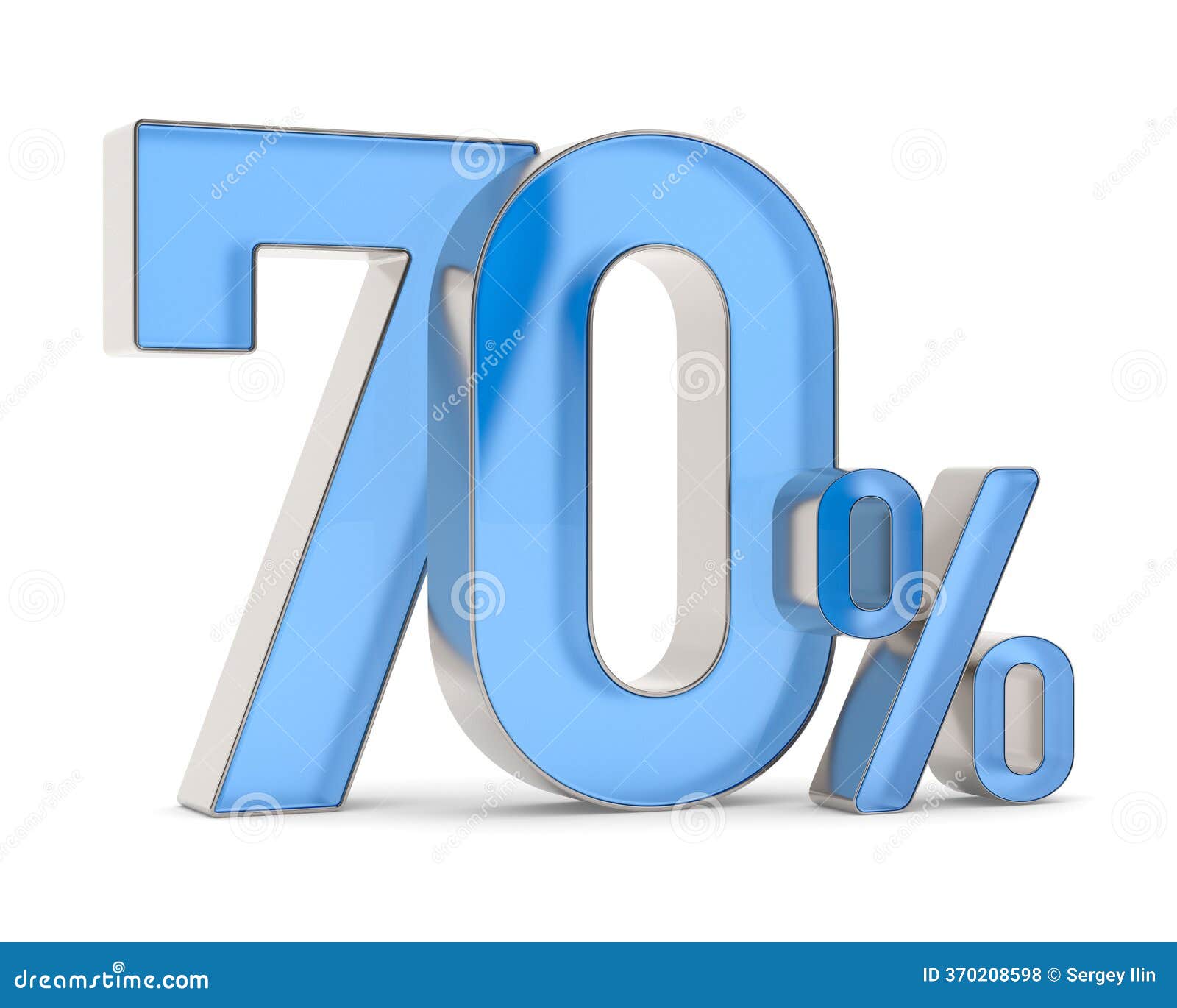 Seventy Percent On White Background. Isolated 3D Illustration Royalty ...