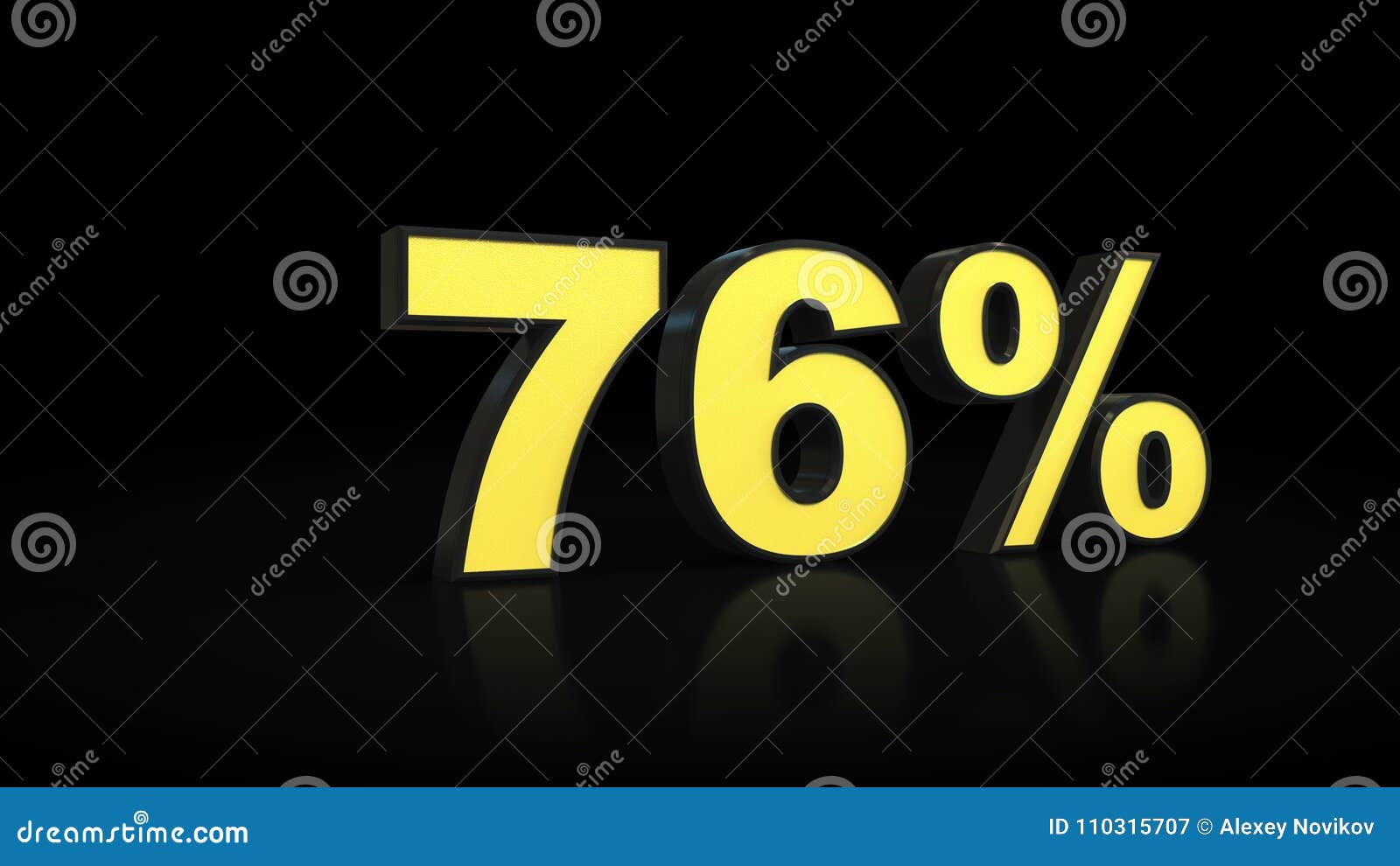 Seventy-six 76 Percent 3D Rendering Stock Illustration - Illustration ...