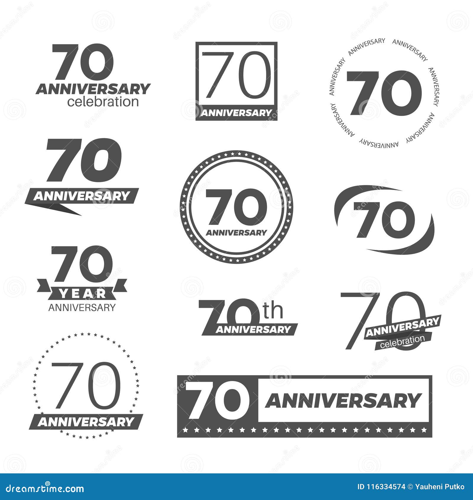 Seventy Years Anniversary Celebration Logotype. 70th Anniversary Logo ...