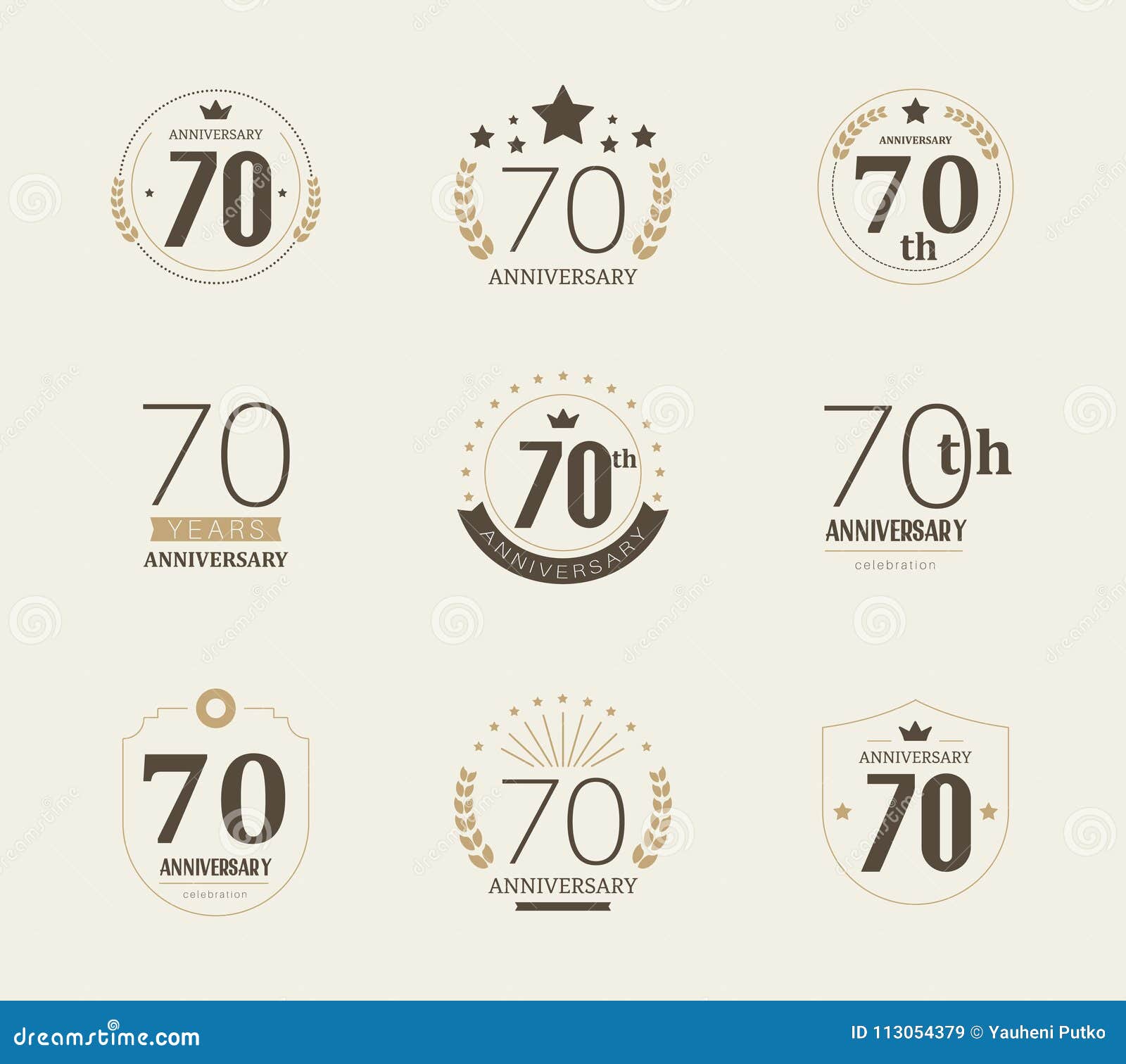 Seventy Years Anniversary Celebration Logotype. 70th Anniversary Logo ...