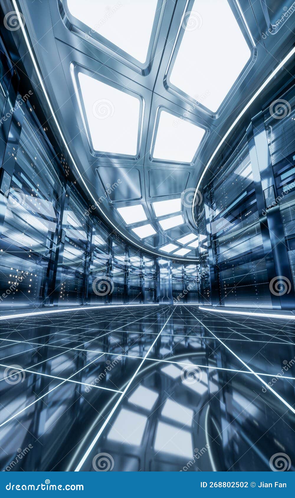 Sever Racks and Data Center, Big Data and Cloud Computing Concept, 3d ...