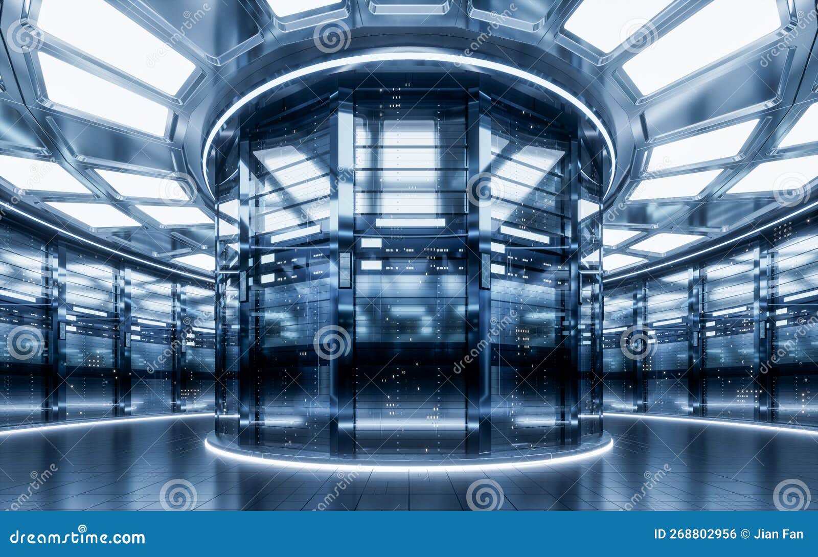 Sever Racks and Data Center, Big Data and Cloud Computing Concept, 3d ...