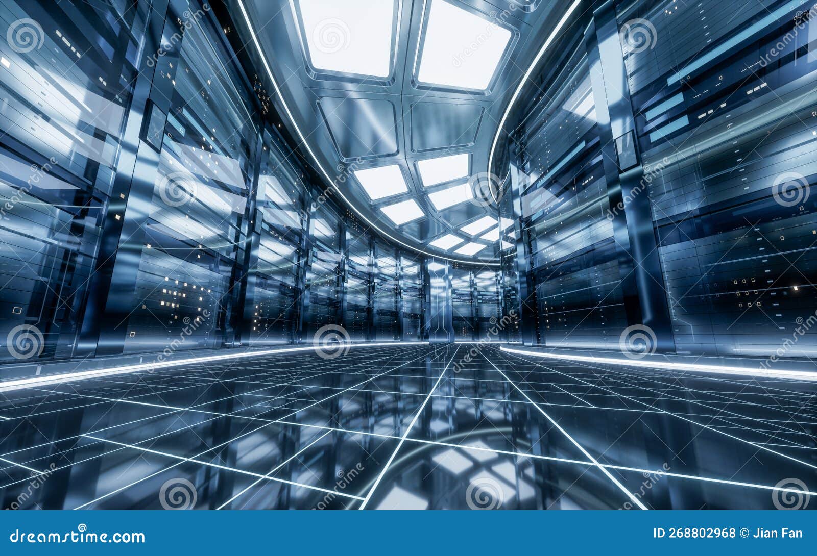 Sever Racks and Data Center, Big Data and Cloud Computing Concept, 3d ...