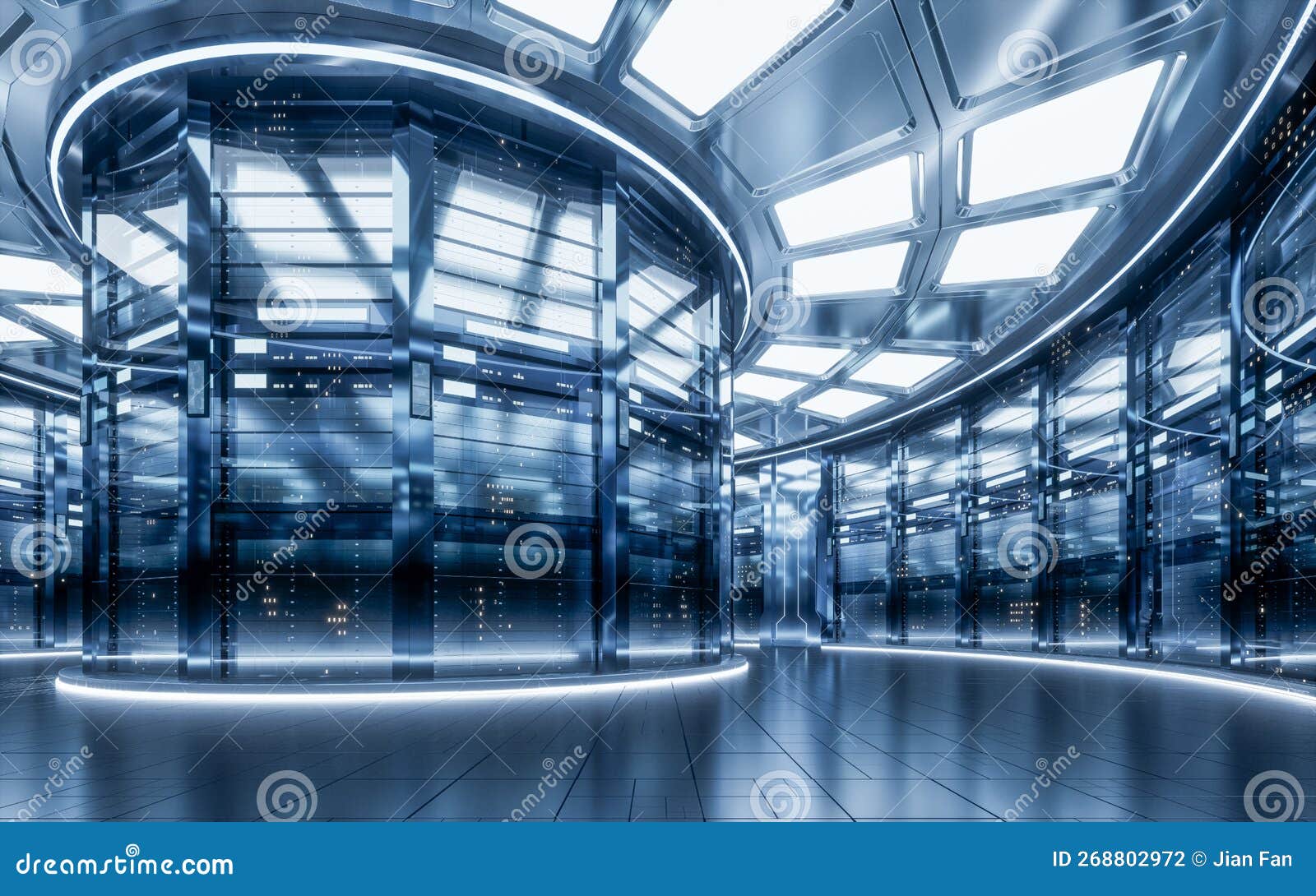 Sever Racks And Data Center, 360-degree Seamless Panoramic View, 3d ...