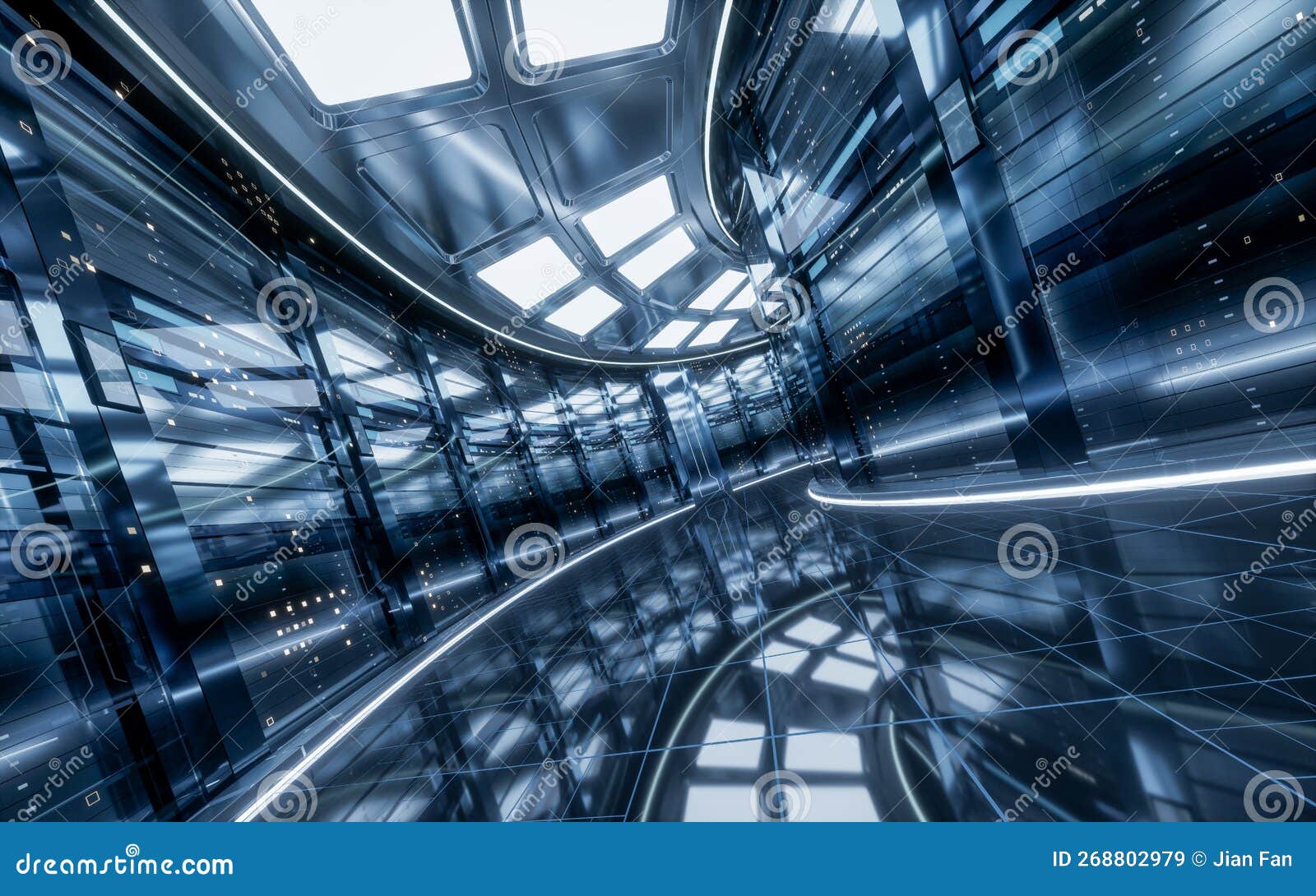 Sever Racks And Data Center, 360-degree Seamless Panoramic View, 3d ...
