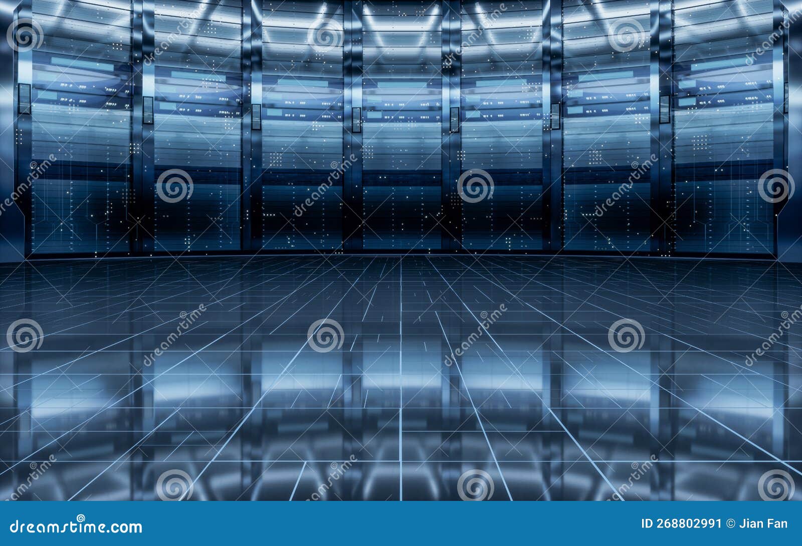 Sever Racks and Data Center, Big Data and Cloud Computing Concept, 3d ...