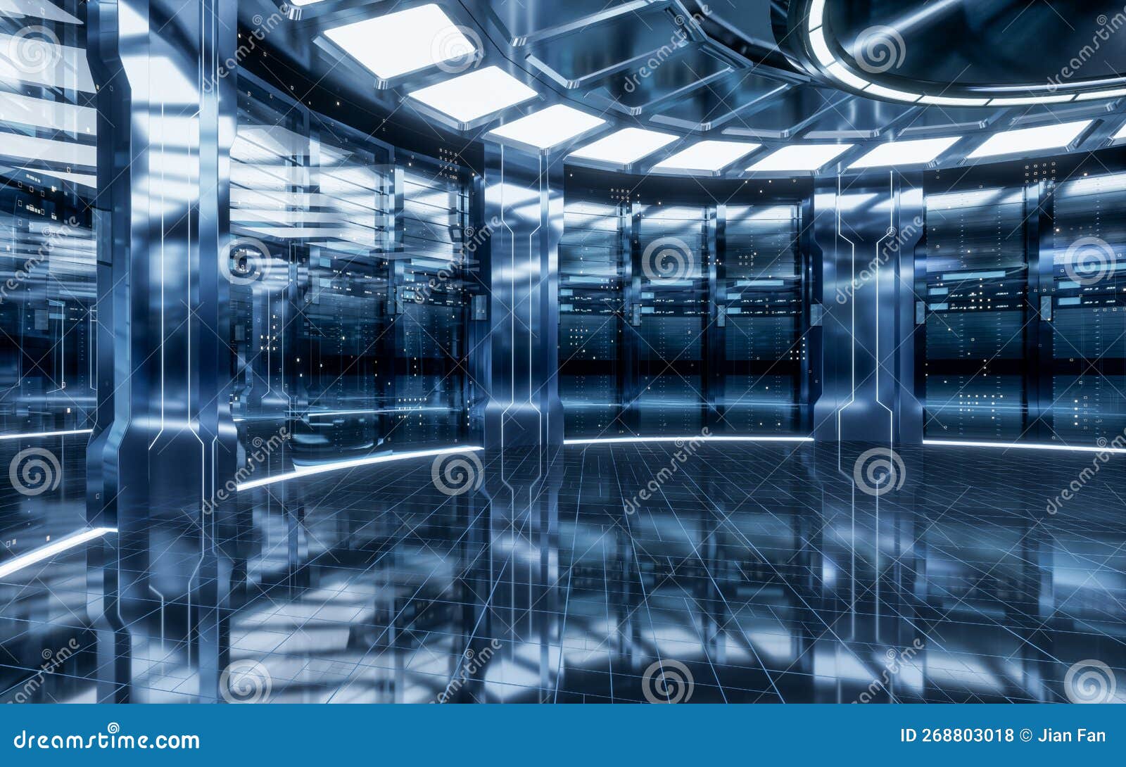 Sever Racks And Data Center, 360-degree Seamless Panoramic View, 3d ...