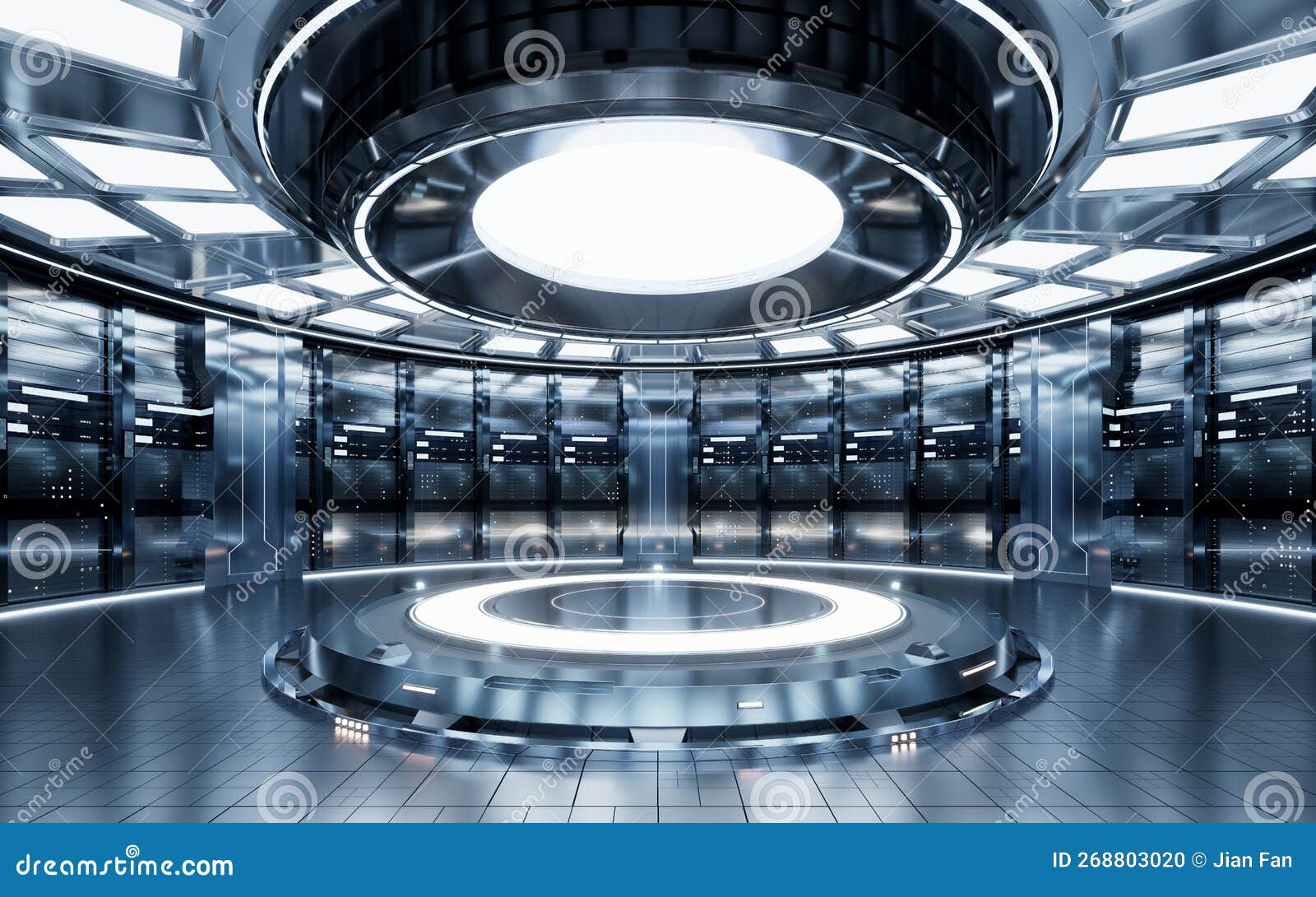 Sever Racks And Data Center, 360-degree Seamless Panoramic View, 3d ...
