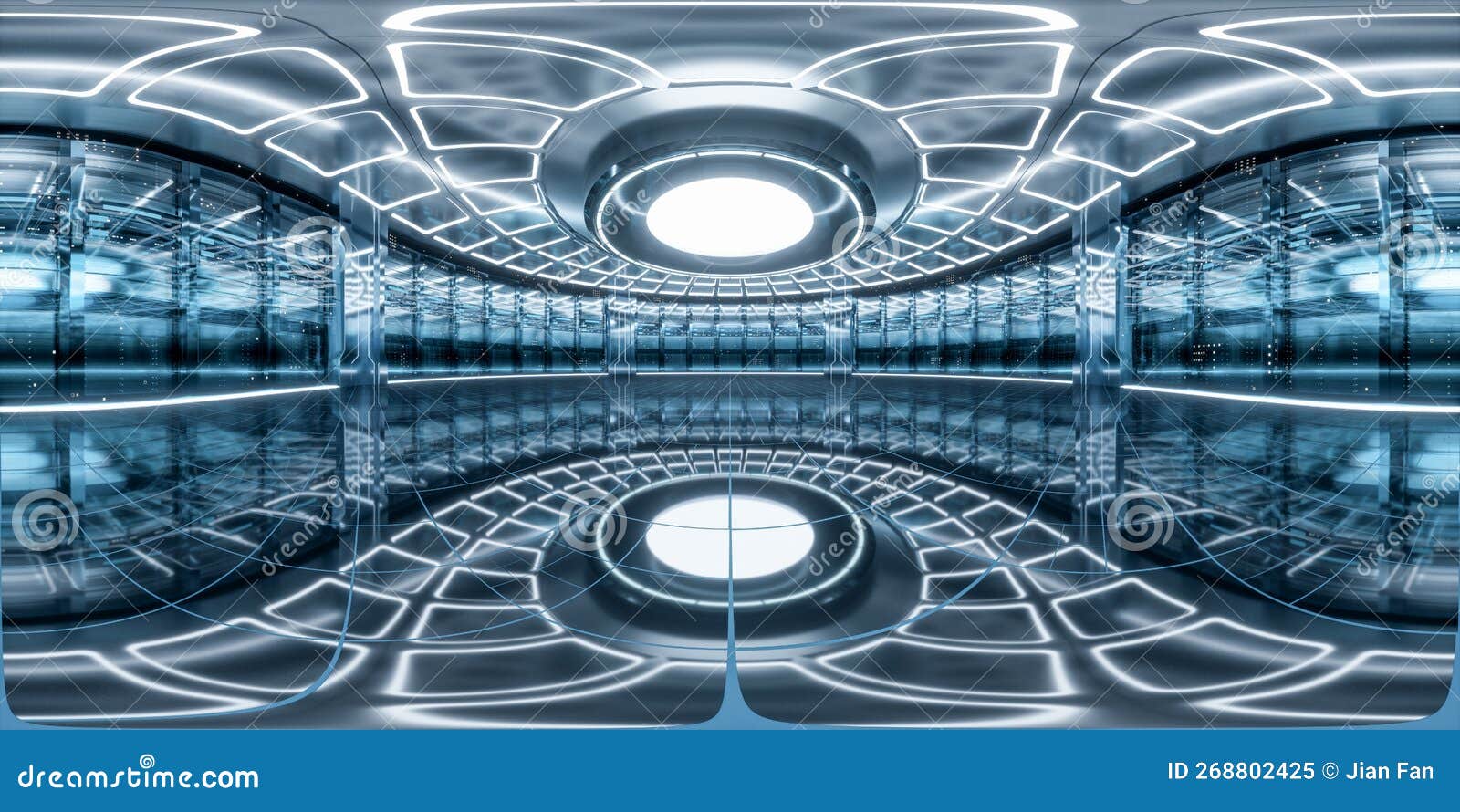 Sever Racks and Data Center, 360-degree Seamless Panoramic View, 3d ...