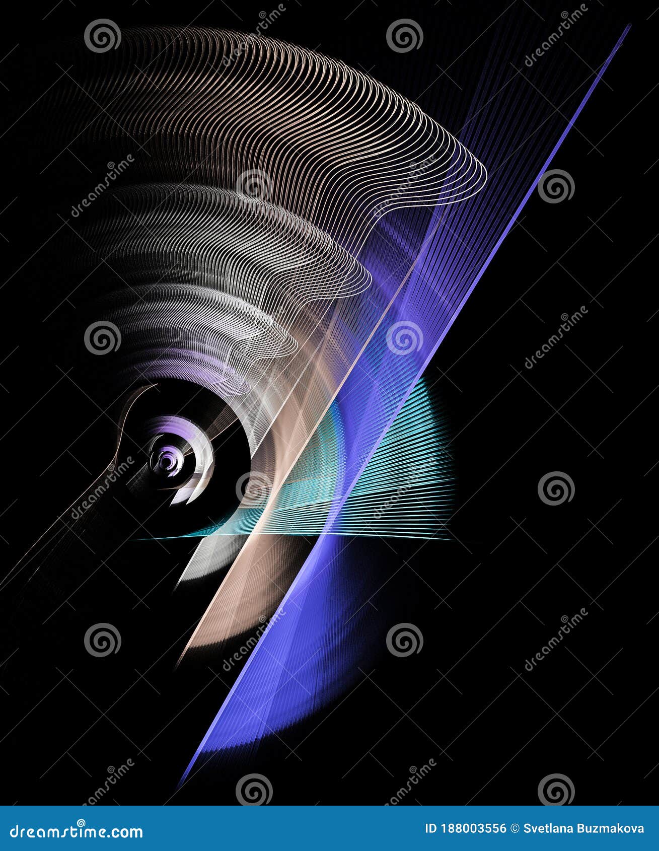 Several Abstract Parallel Planes Rotate on a Black Background. the ...