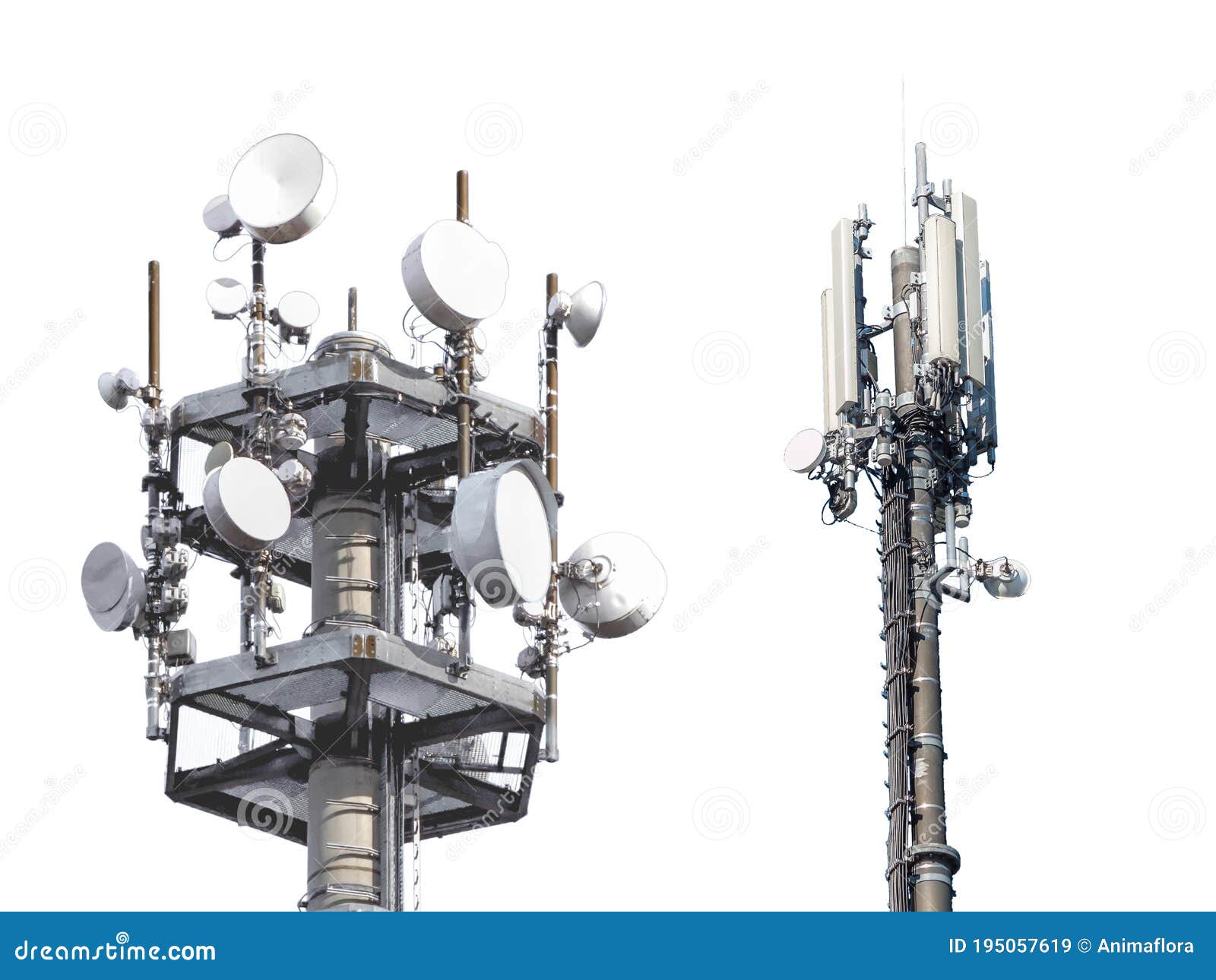 Several Antennas Isolated on White Background Stock Image - Image of ...