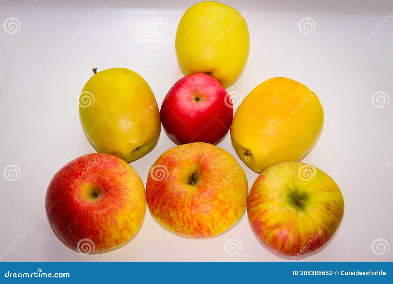Several Apples Standing on a White Background Stock Photo - Image of ...