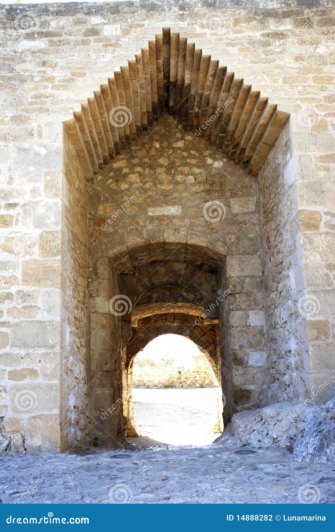 Several Architectonic Arch Styles on Stone Castle Stock Photo - Image ...