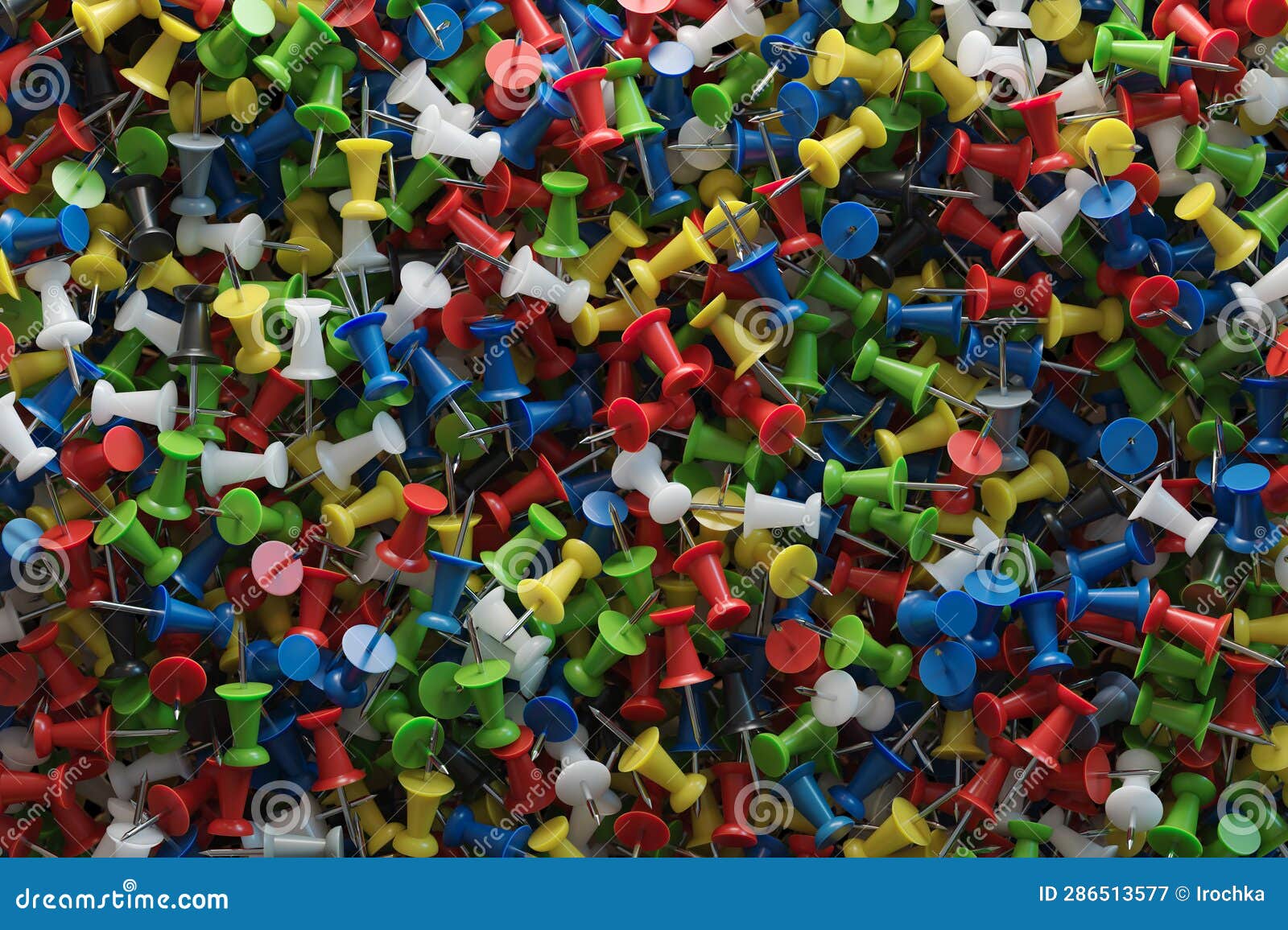 Several Assorted Colors of Plastic Push Pins Stock Illustration ...