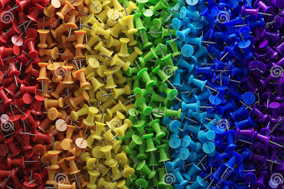Several Assorted Colors of Plastic Push Pins Stock Illustration ...