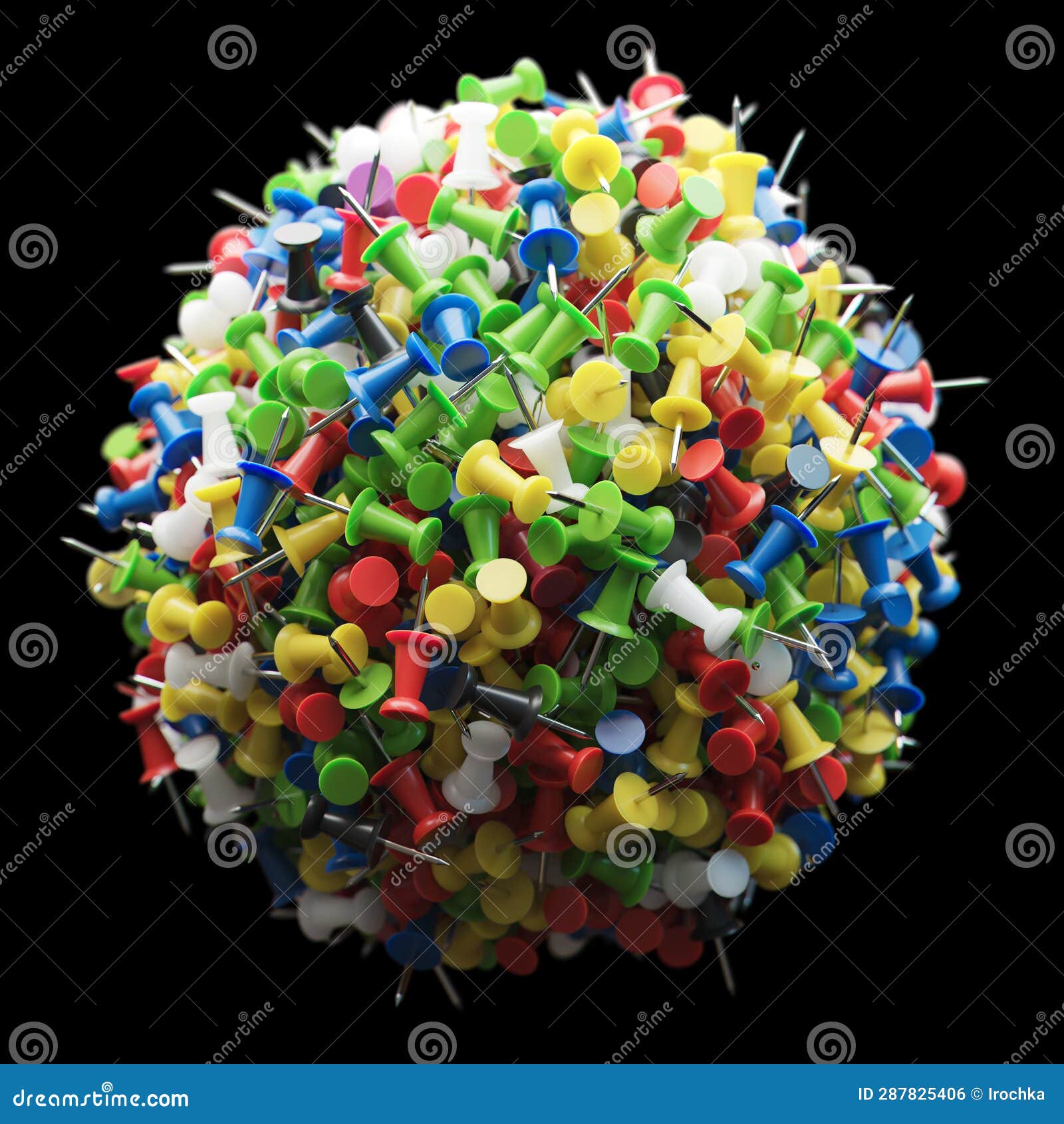 Several Assorted Colors of Plastic Push Pins in Shape of Sphere Stock ...