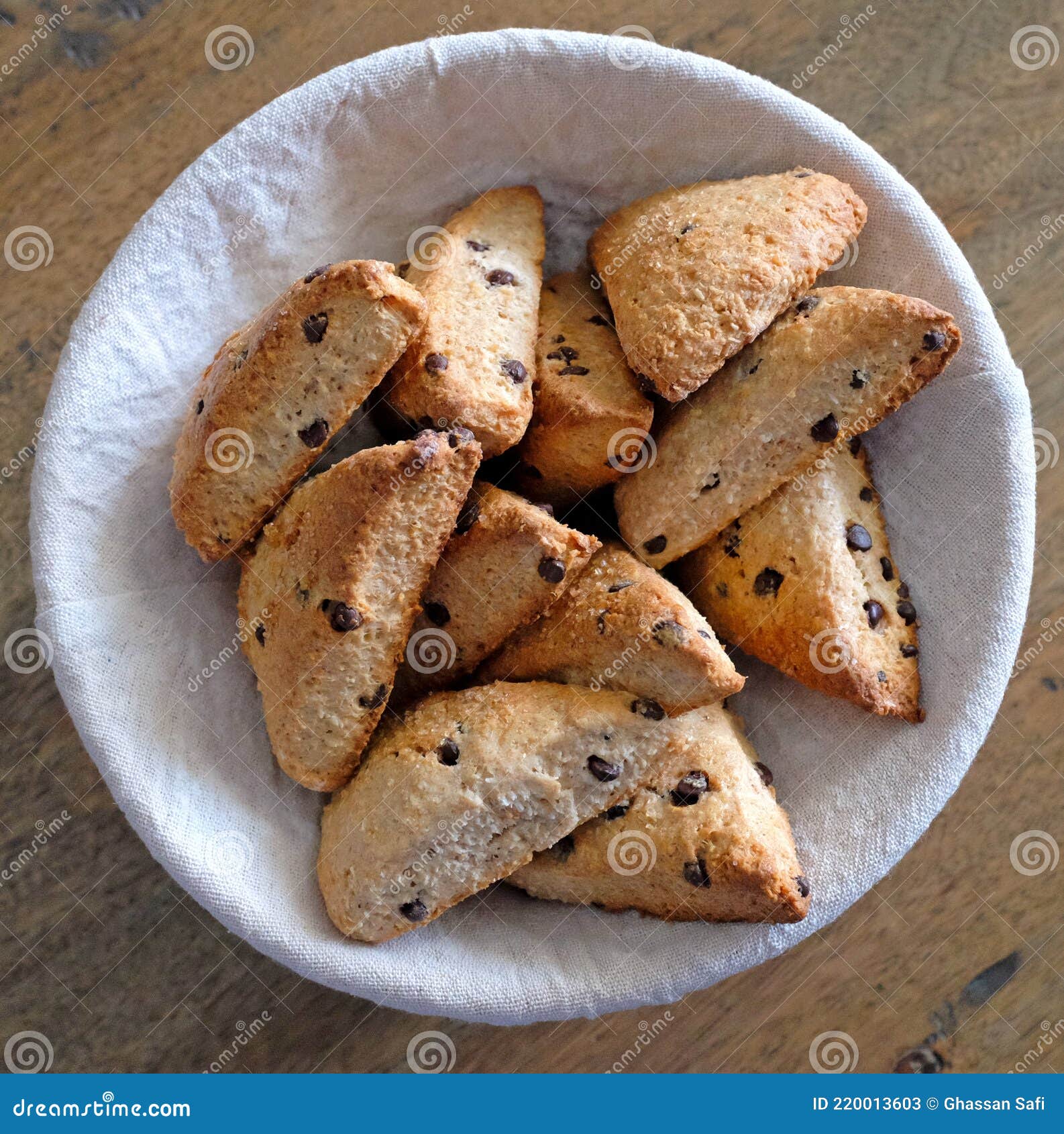 Several Scones with Chocolate, Top View Stock Image - Image of sconed ...