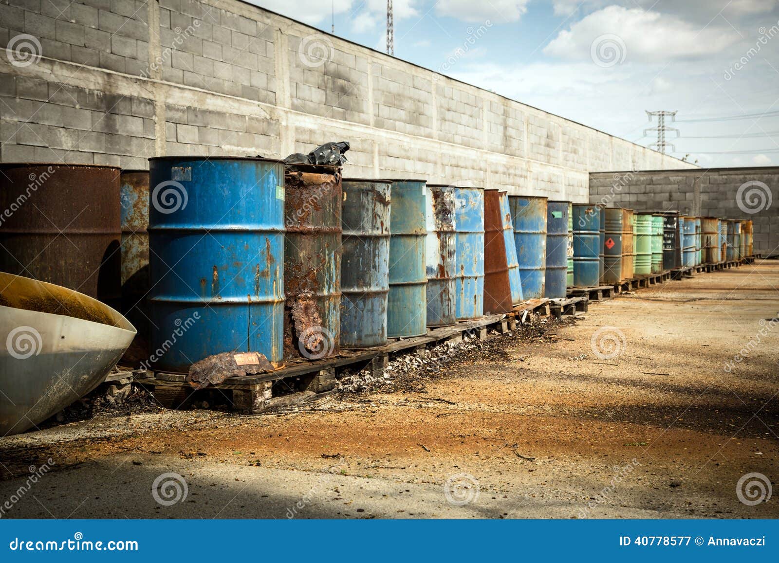 Several barrels of toxic stock image. Image of barrel - 40778577
