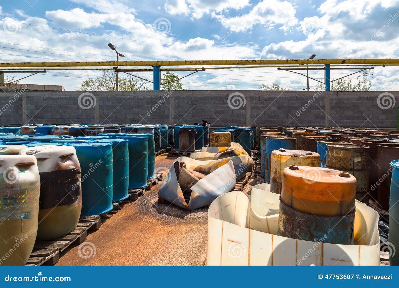 Several barrels of toxic stock image. Image of alley - 47753607