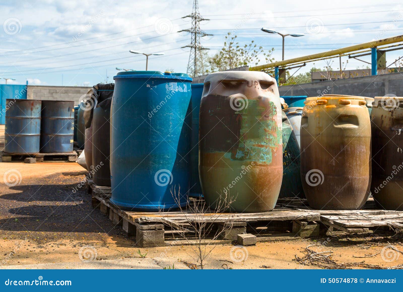 Several barrels of toxic stock photo. Image of garbage - 50574878