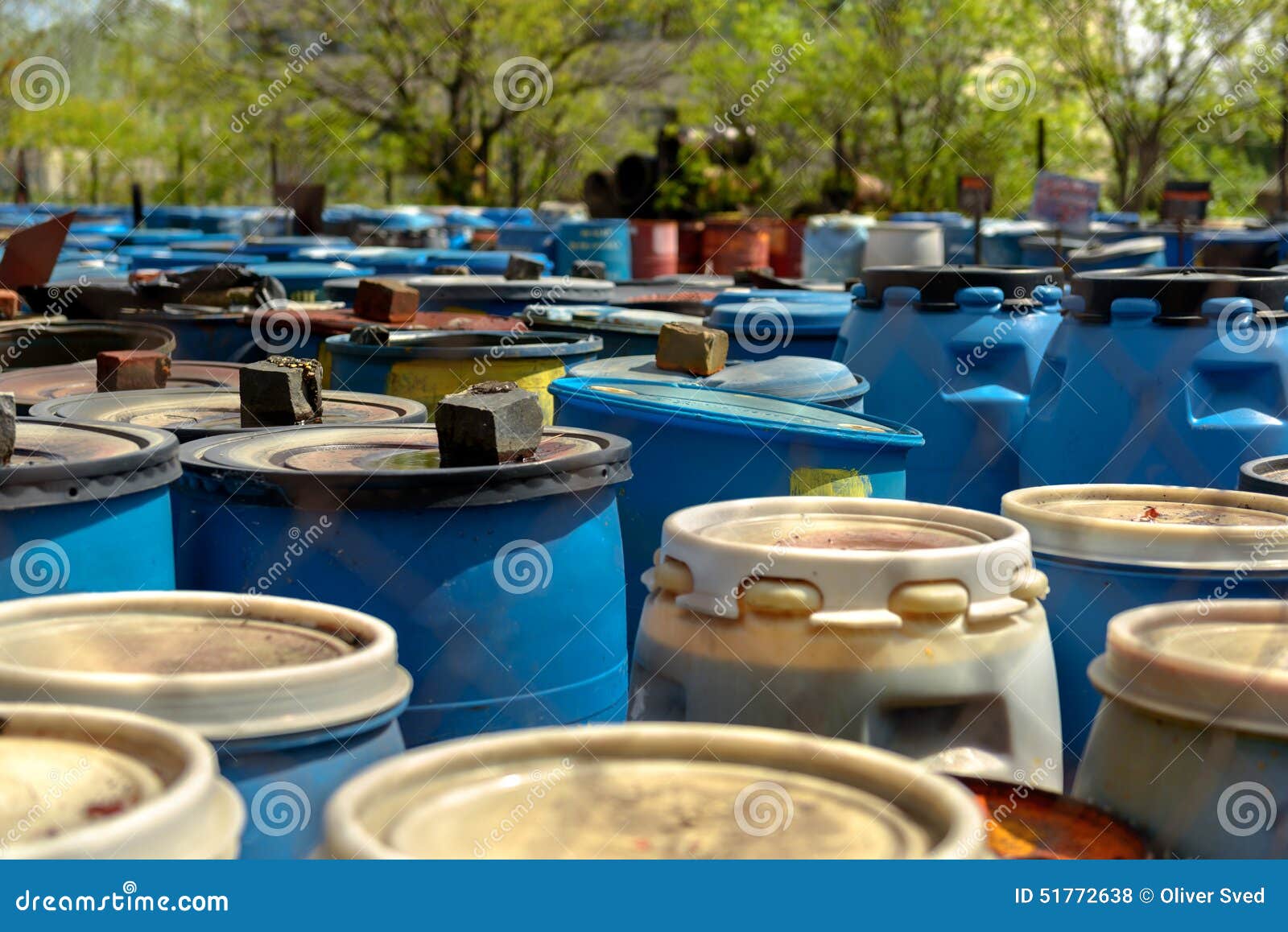 Several Barrels of Toxic Waste Stock Photo - Image of radioactive ...