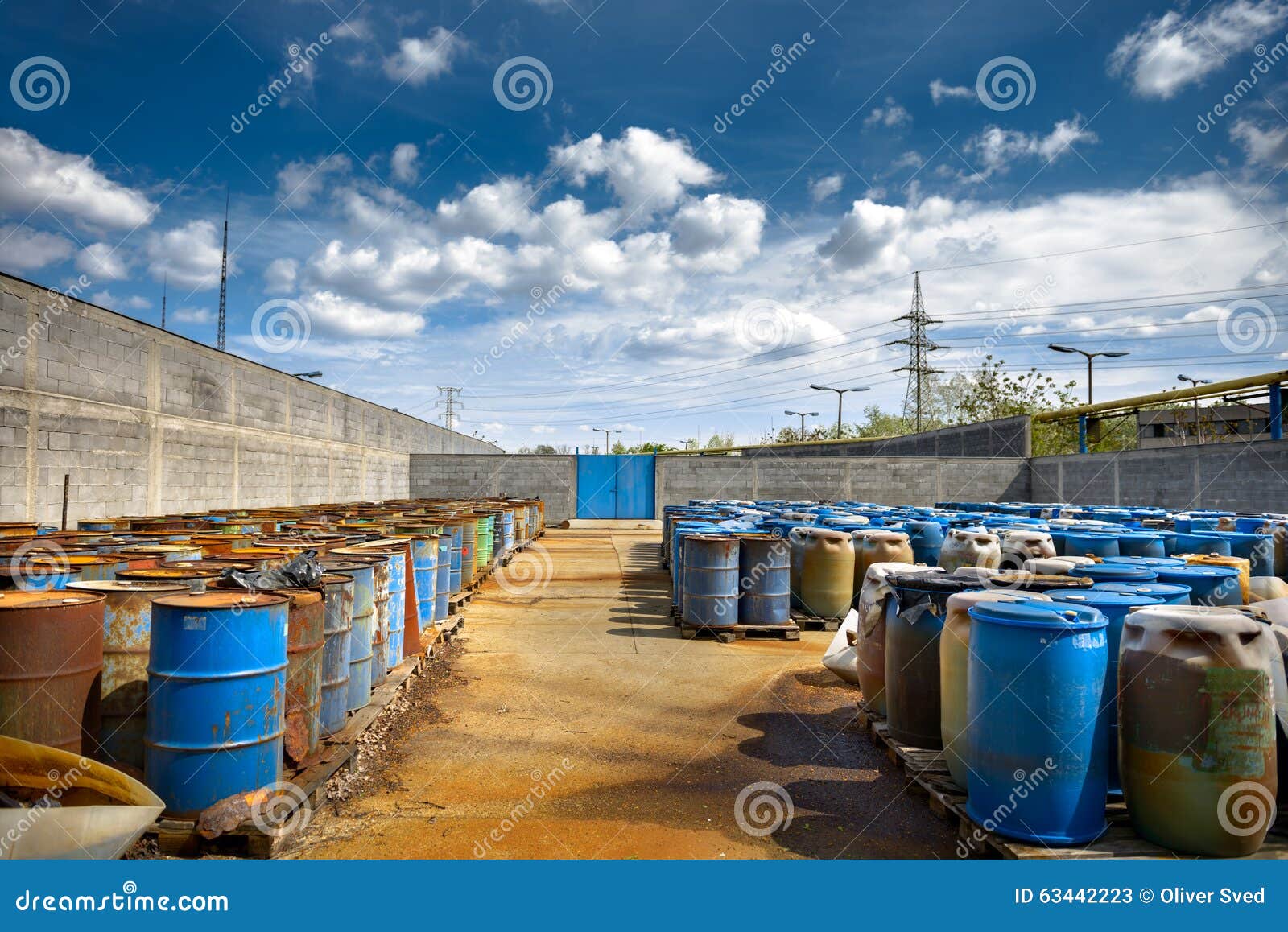 Several Barrels of Toxic Waste Stock Image - Image of aerial, drum ...