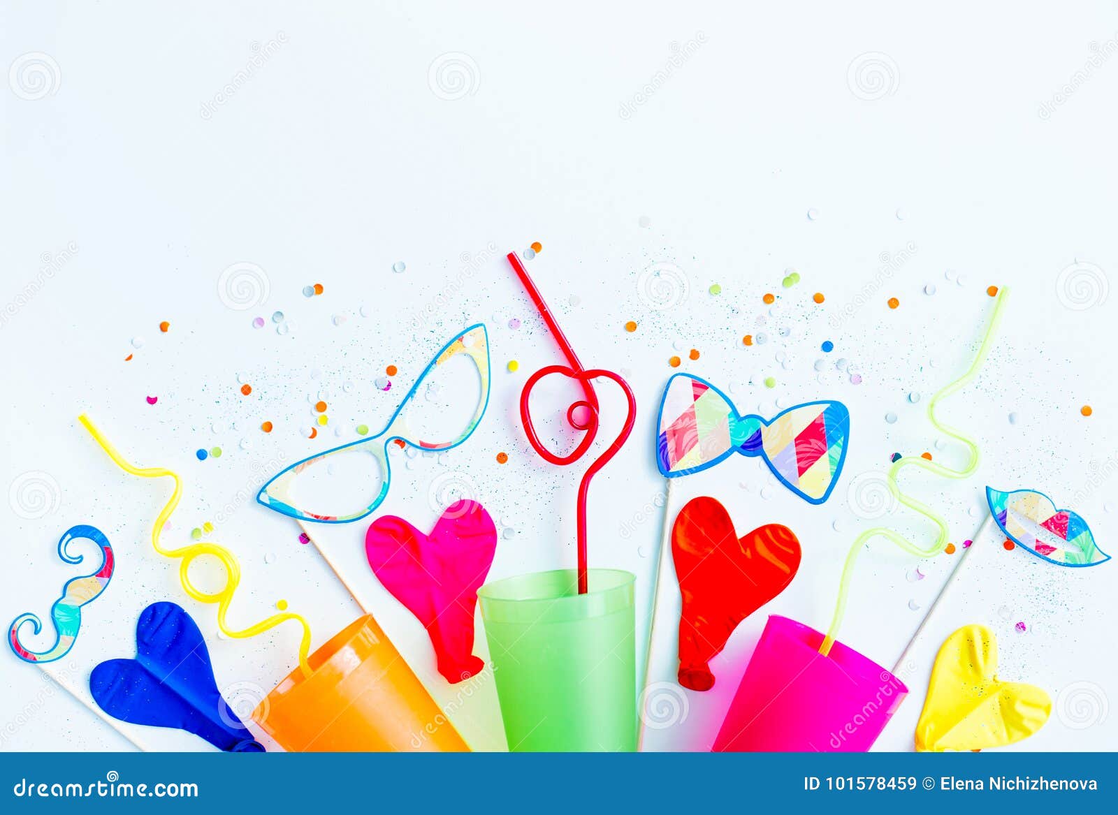 Birthday party things stock image. Image of flat, cake - 101578459