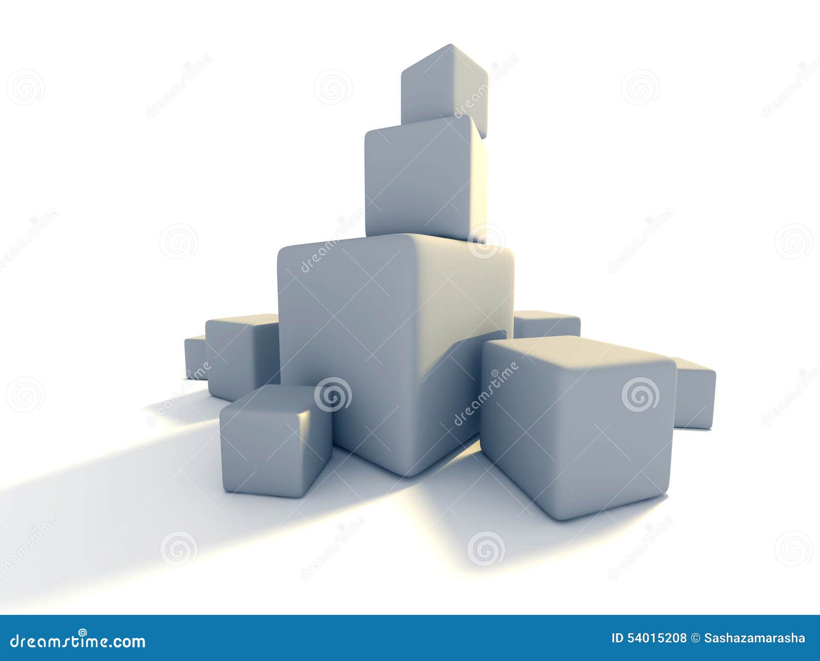 Several Blank White Block Cubes on White Background Stock Photo - Image ...