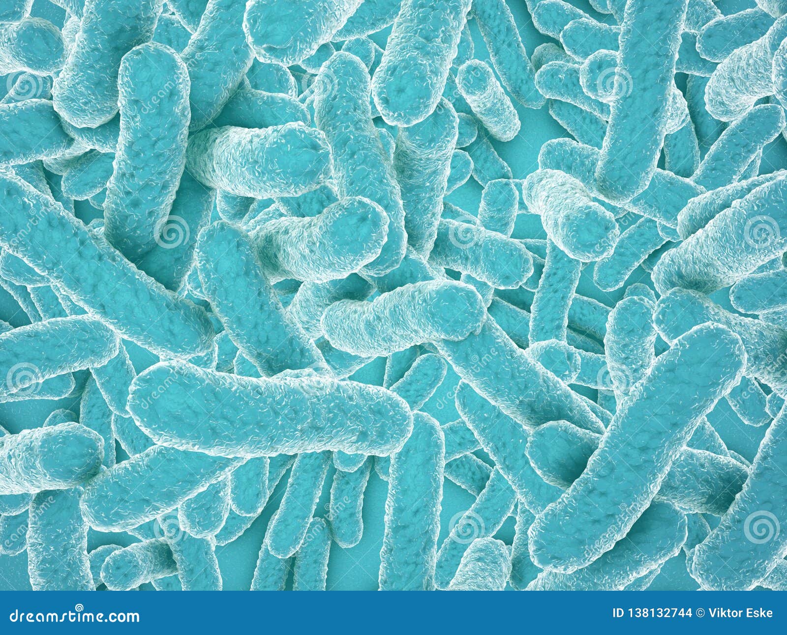 Blue Bacteria on Blue Background Stock Illustration - Illustration of ...