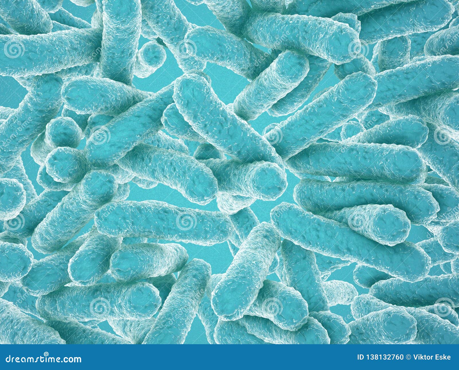 Blue Bacteria on Blue Background Stock Illustration - Illustration of ...