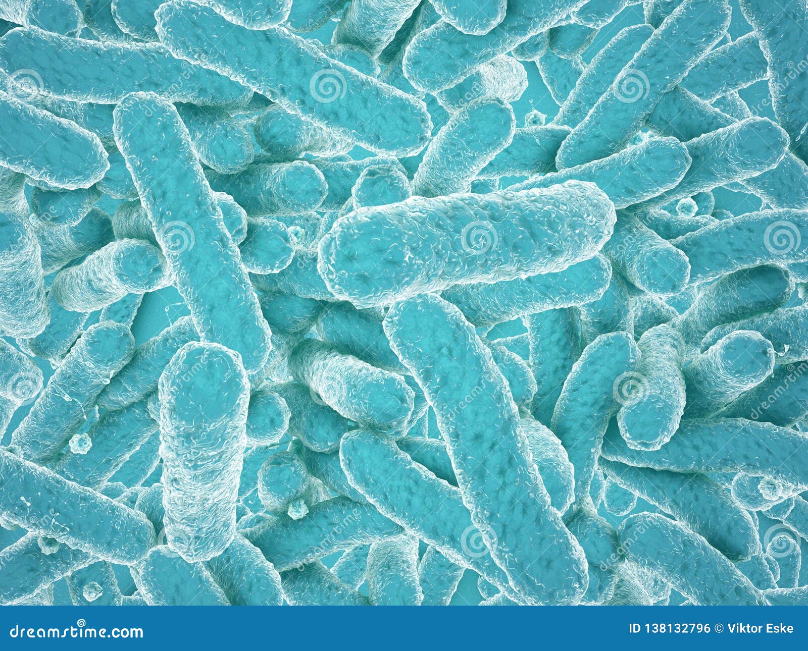 Blue Bacteria on Blue Background Stock Illustration - Illustration of ...