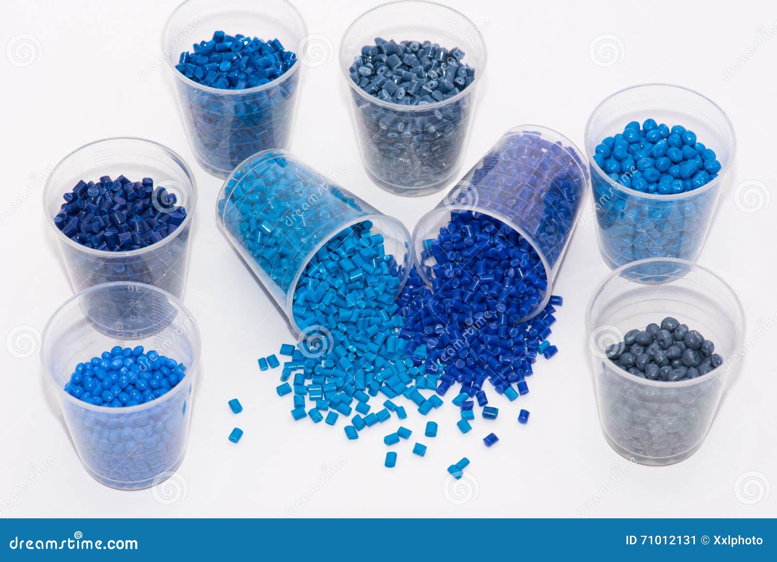 Several Blue Plastic Granulates Stock Image - Image of heap, dyed: 71012131
