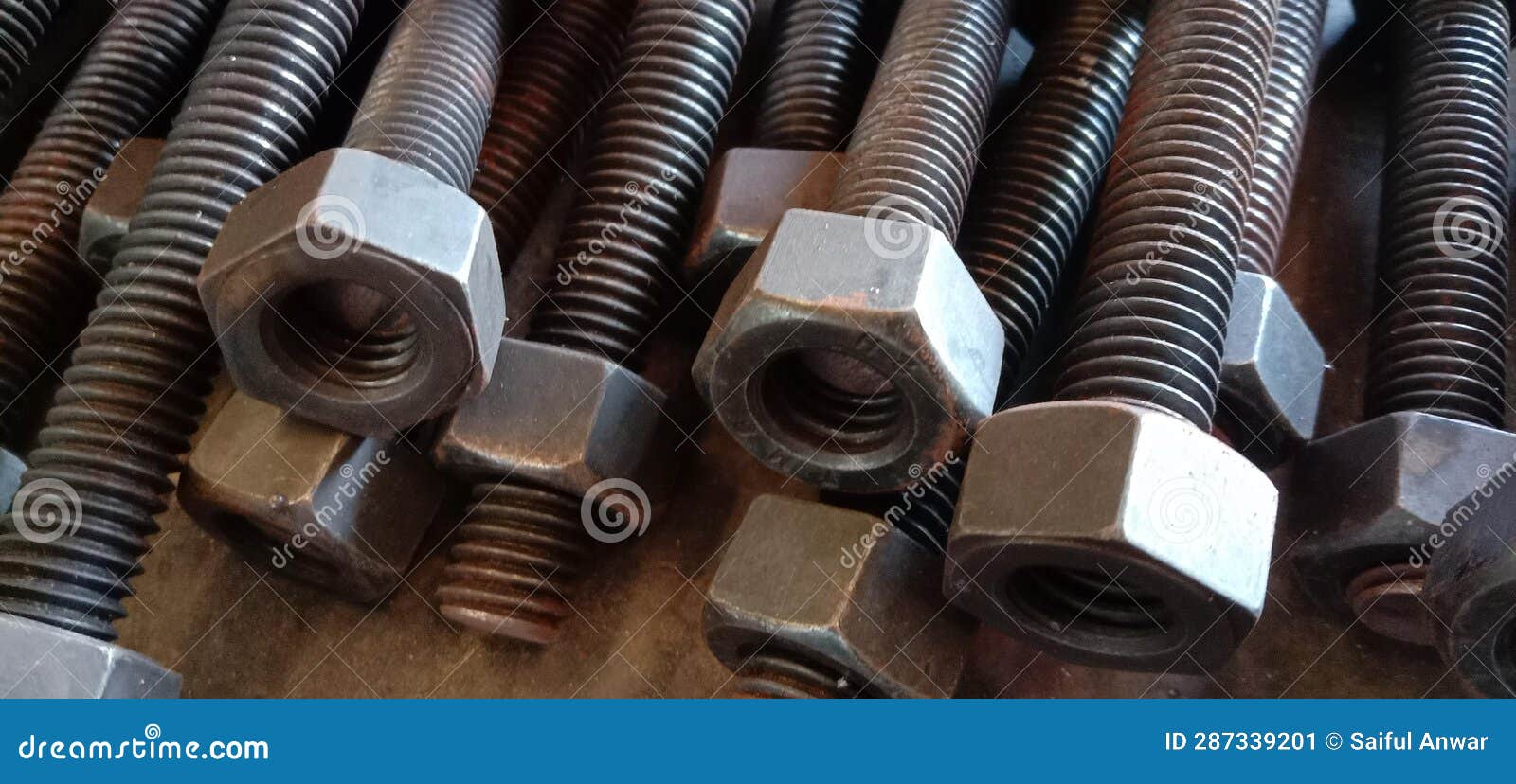 Several Bolts and Threads are Prepared for the Work Process To Make ...