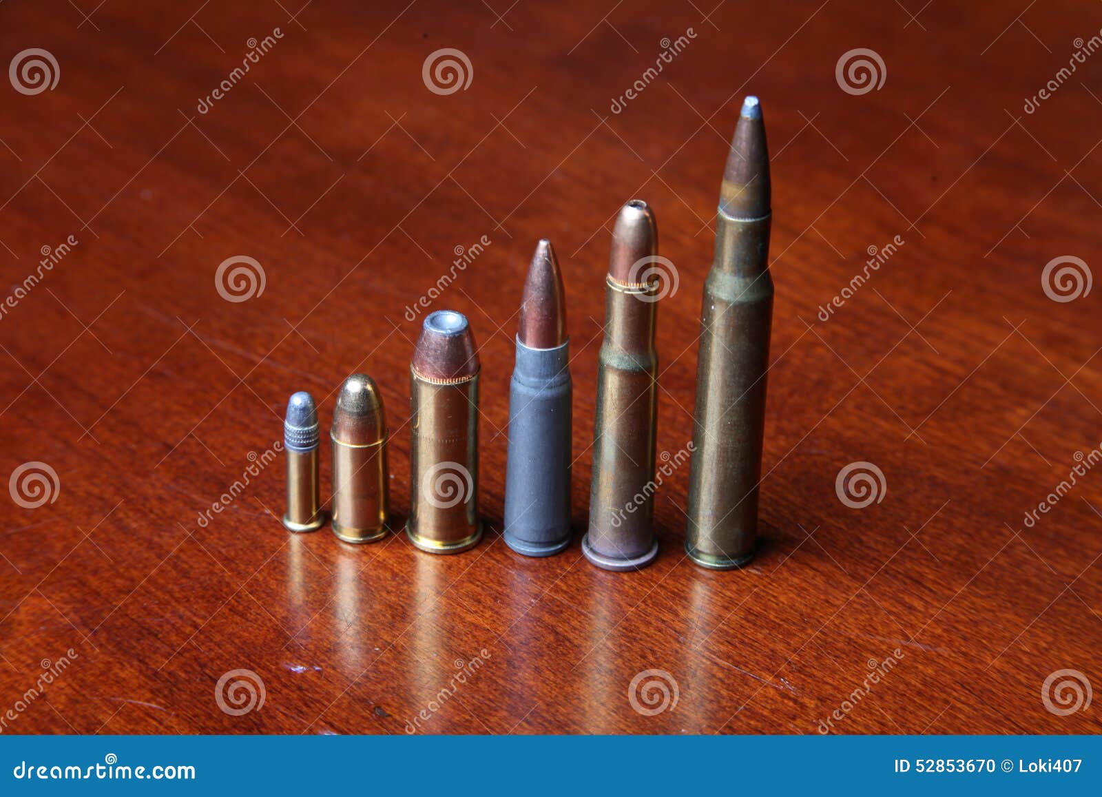 Several Calibers of Bullets Stock Photo - Image of hollow, weapon: 52853670