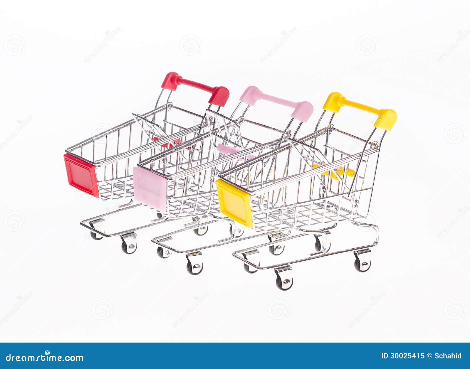 Carts on Wheels with Colorful Handles Stock Image - Image of shopping ...