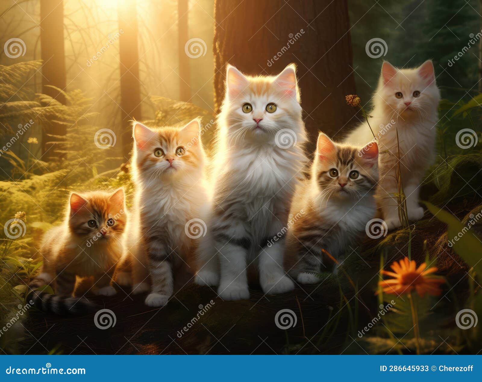 Several Cats Take a Group Selfie Stock Image - Image of home, love ...