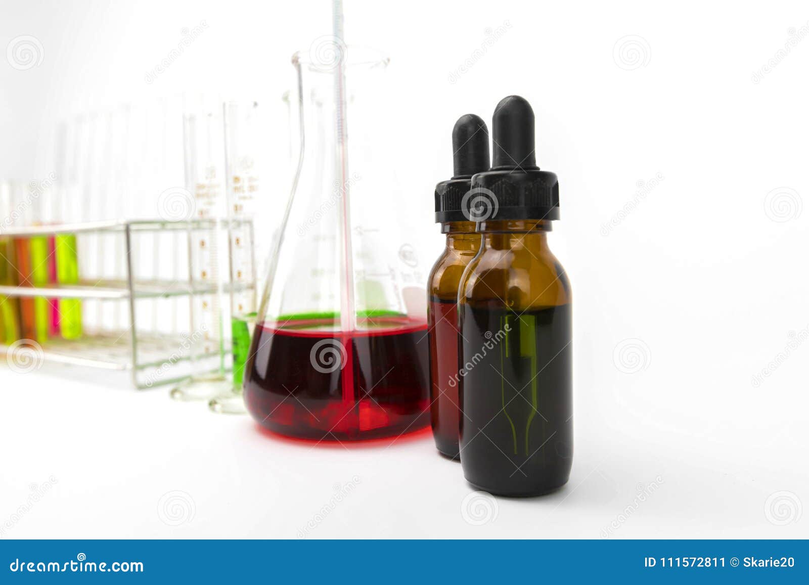Several Chemical Solution in Flask. Laboratory Glassware Stock Image ...
