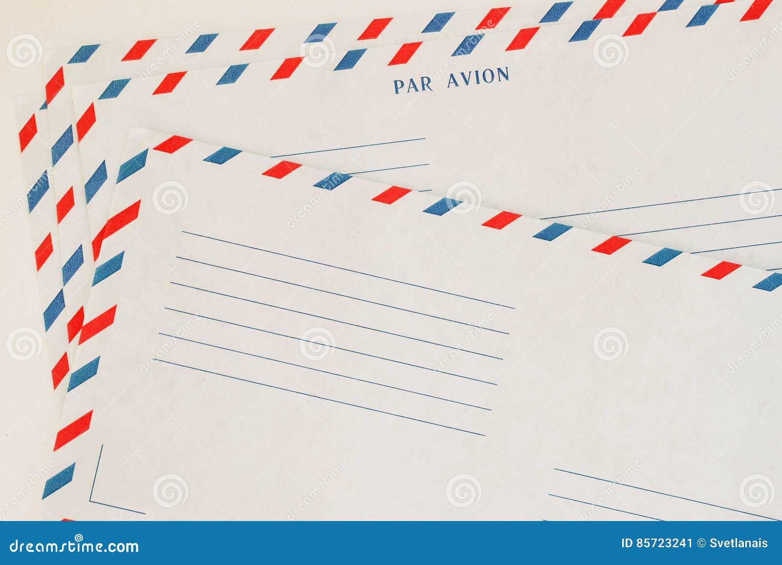 Several Classic Airmail Envelope Front. Paper Texture. with Place Your ...