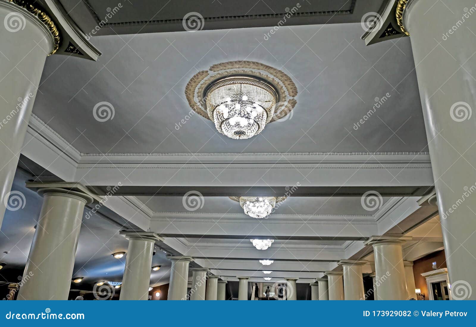 Row of Chandeliers in the Corridor of the Opera House Stock Photo ...
