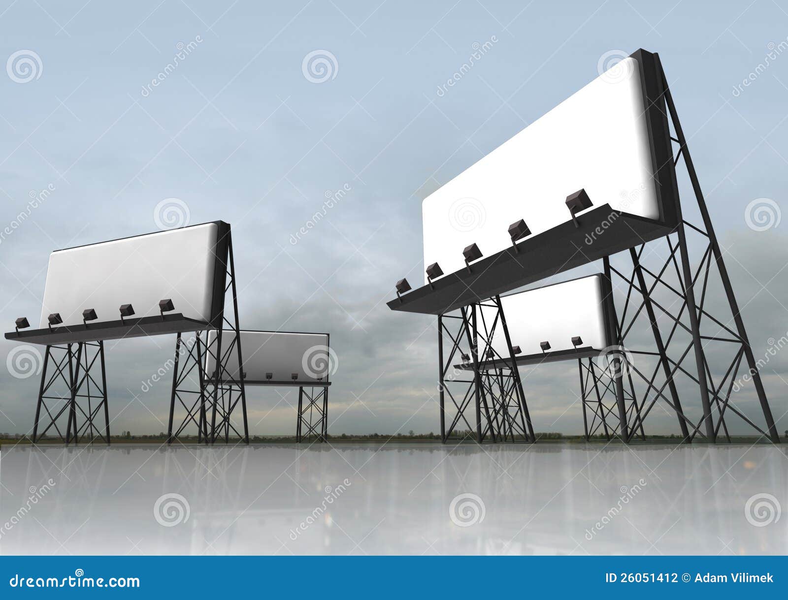 Several Clear Billboards Construction Stock Illustration - Illustration ...