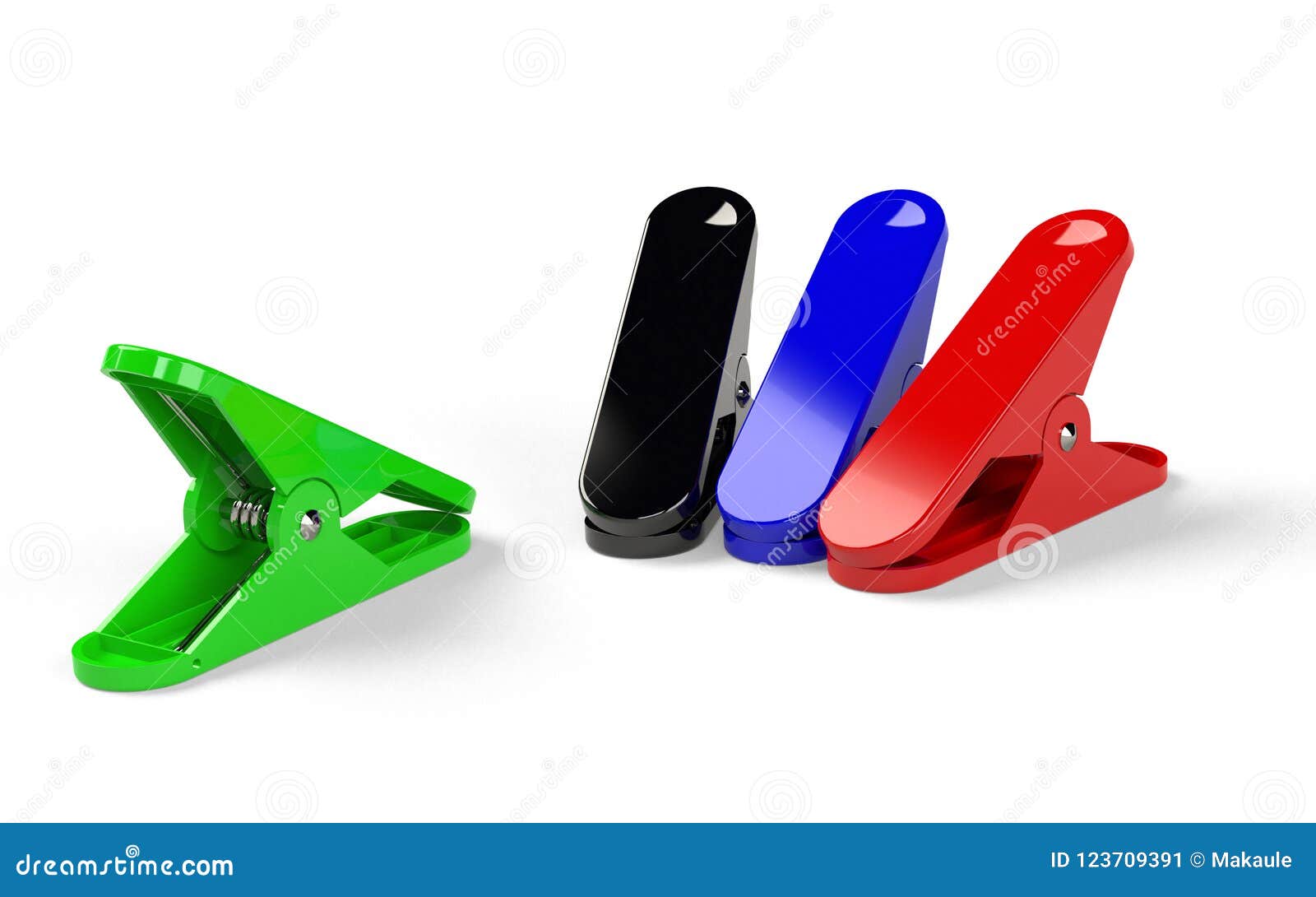 Several Clippers of Different Colours Placed on the White Backg Stock ...