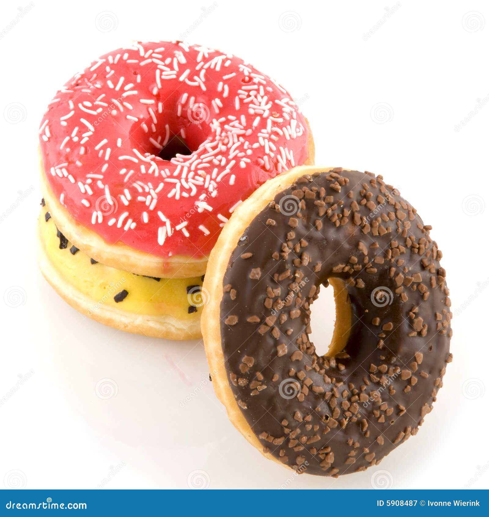 Several colored donuts stock image. Image of yellow, food - 5908487